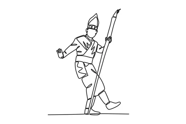 Tari Kecak Typical Balinese Dance Tradition One Line Drawing Stock ...