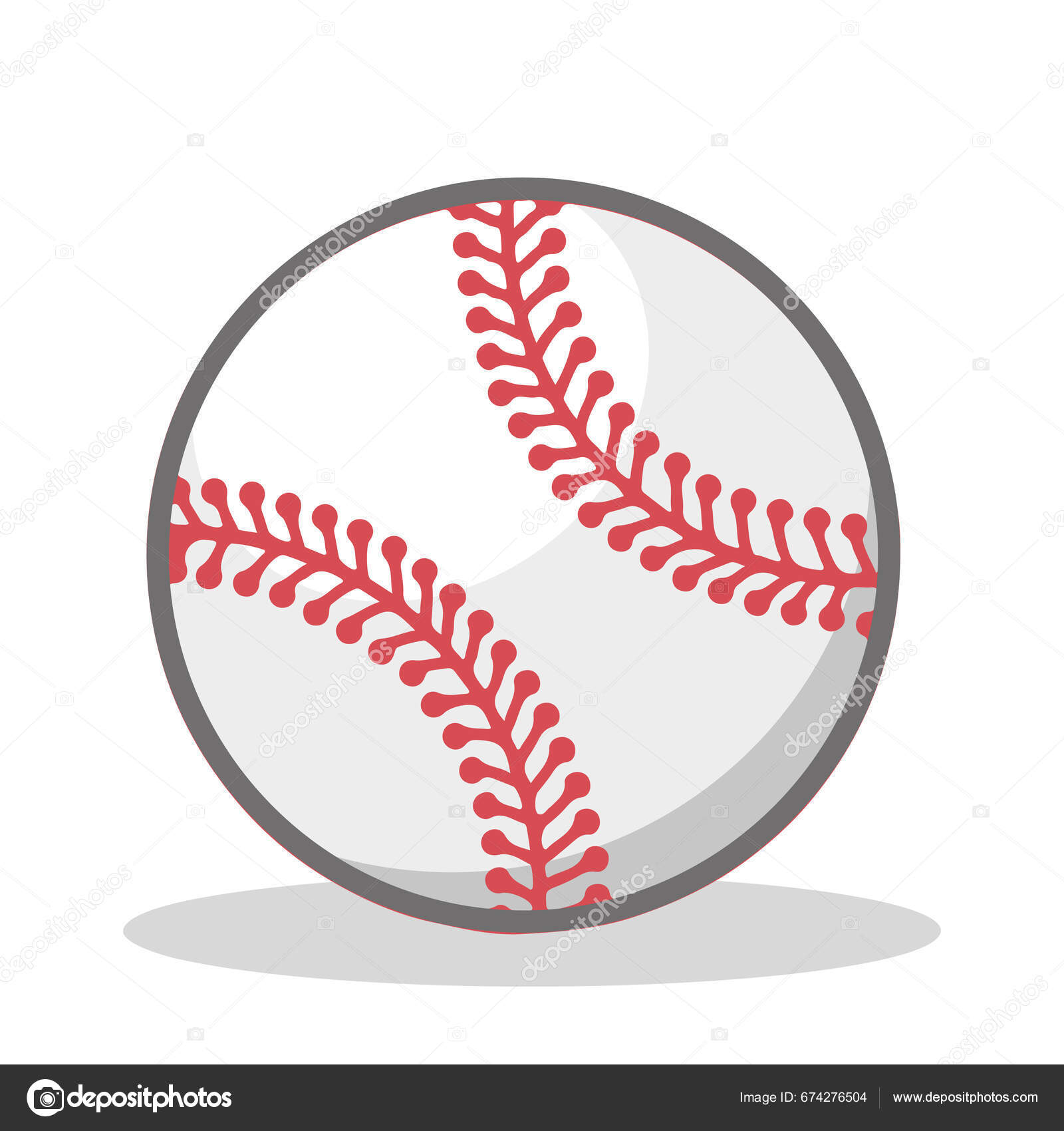 Vector Illustration Baseball Ball Isolated White Background Stock ...