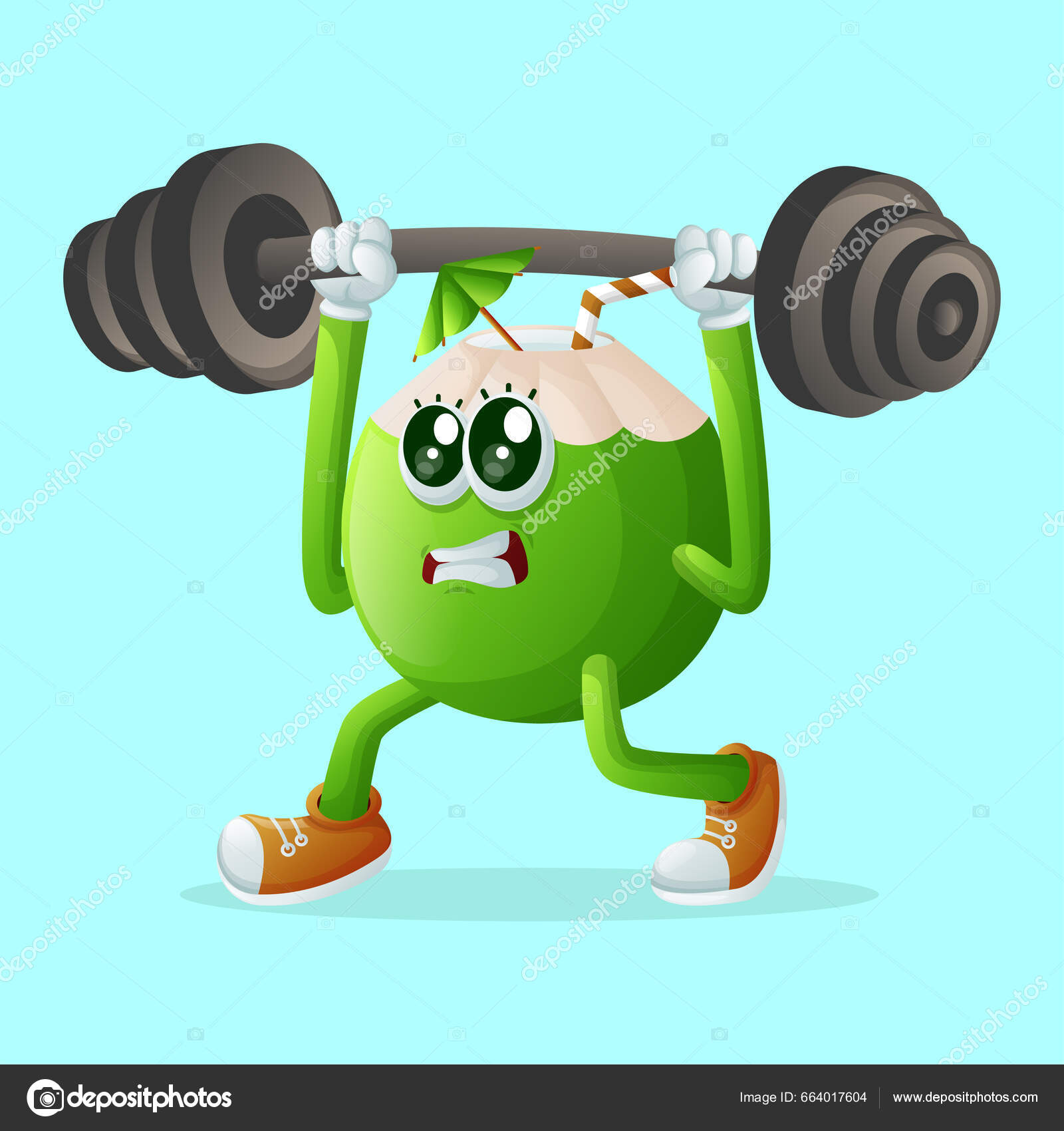 Lindo Personaje Coco Levantando Pesas Perfecto Para Niños Mercadería ...