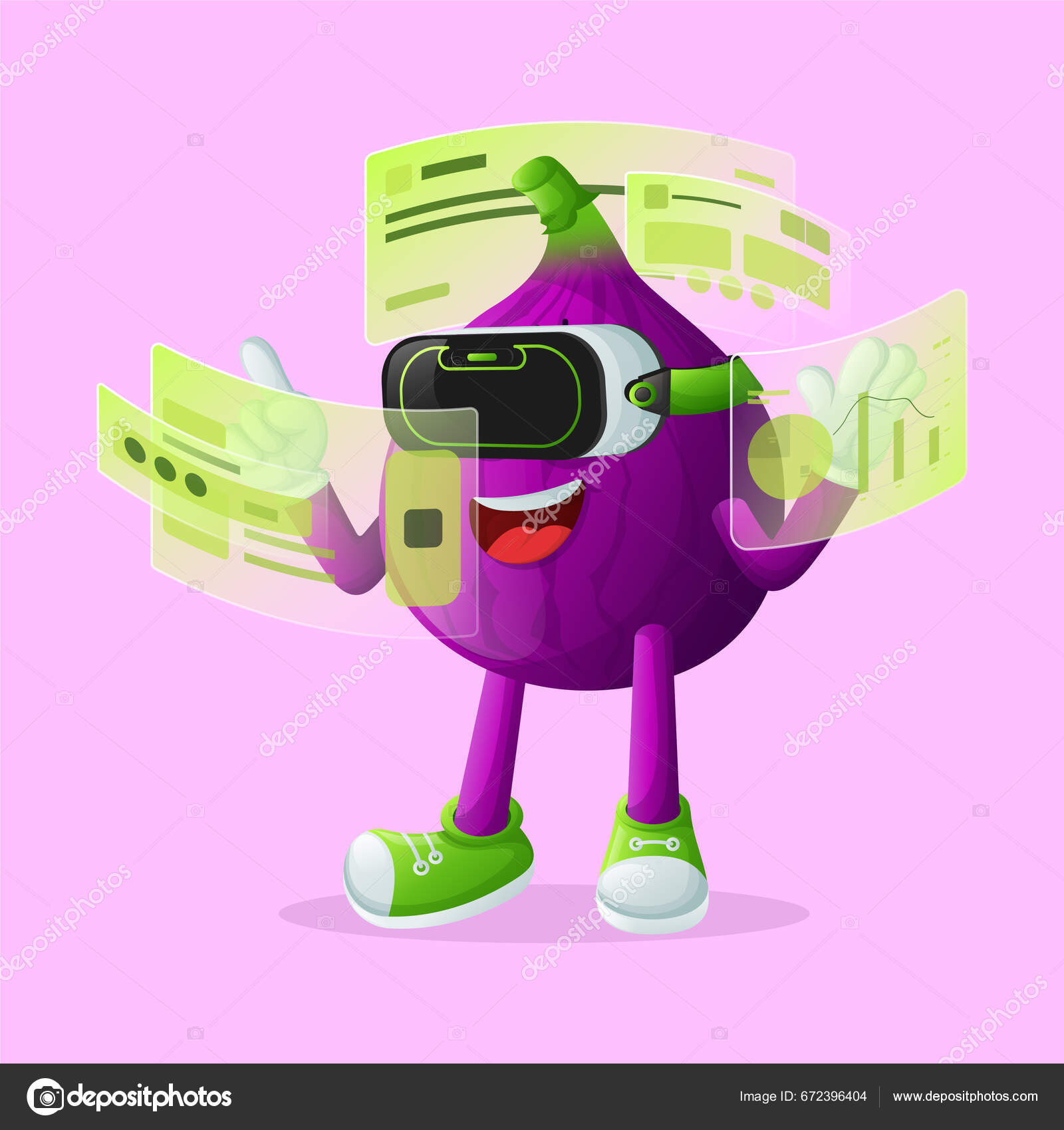 Cute Fig Character Metaverse Perfect Kids Merchandise Sticker Banner ...