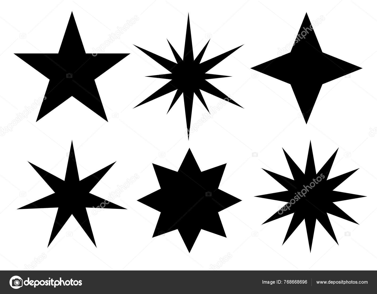 Star Icon Collection Different Star Shapes Black Stars Icon Set — Stock ...