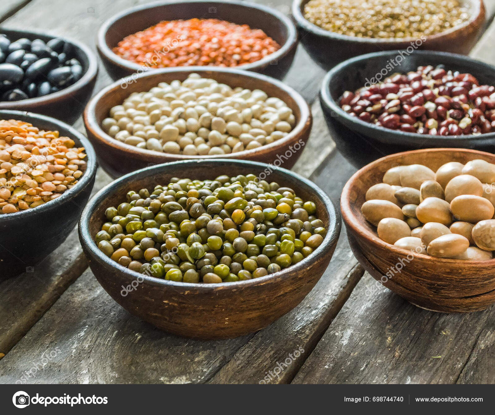 Collection Various Beans Cereal Grains Representing Essential Sources ...