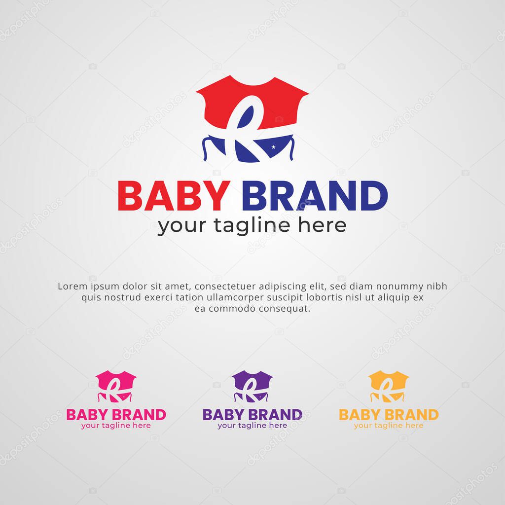 La plantilla de diseño de logotipo de la marca de ropa de bebé: diseño ...