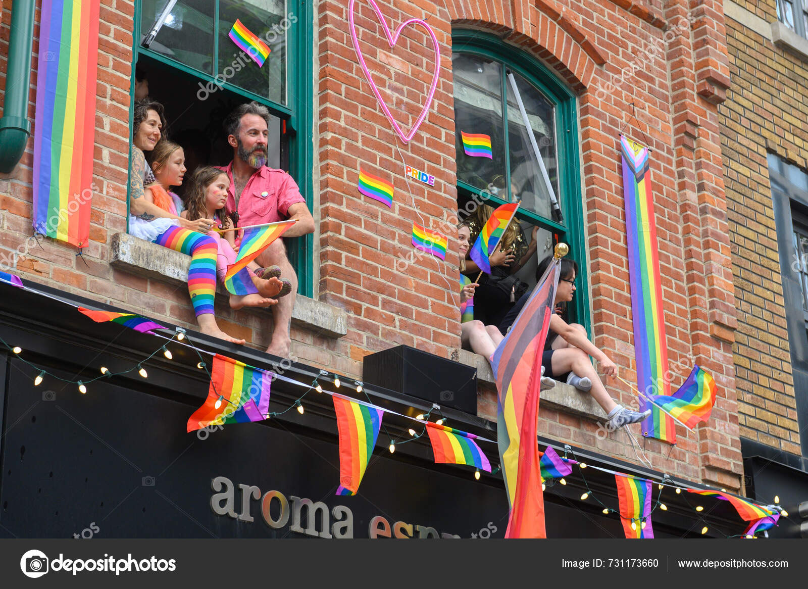 Toronto Canada June 2024 Spectators Watch 2024 Annual Pride Parade ...