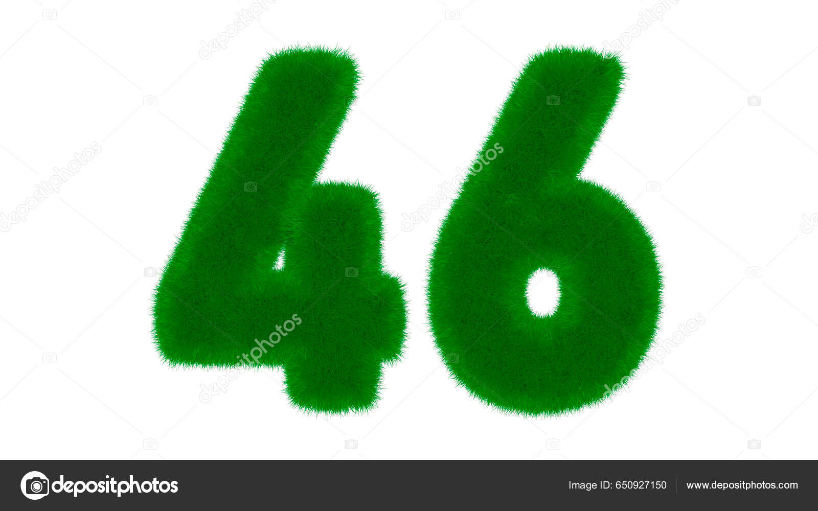 Number Natural Green Font Form Grass Isolated White Background Render ...