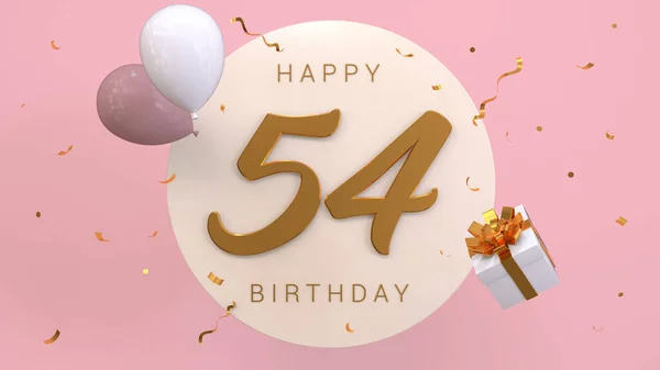 Elegant Greeting celebration 54 years birthday. Happy birthday ...
