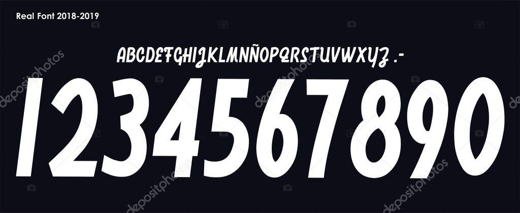 font vector team 2018 - 2019 kit sport style font. real madrid away ...