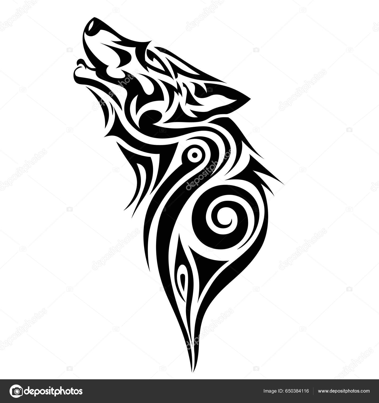 Símbolo De Lobo Tribal