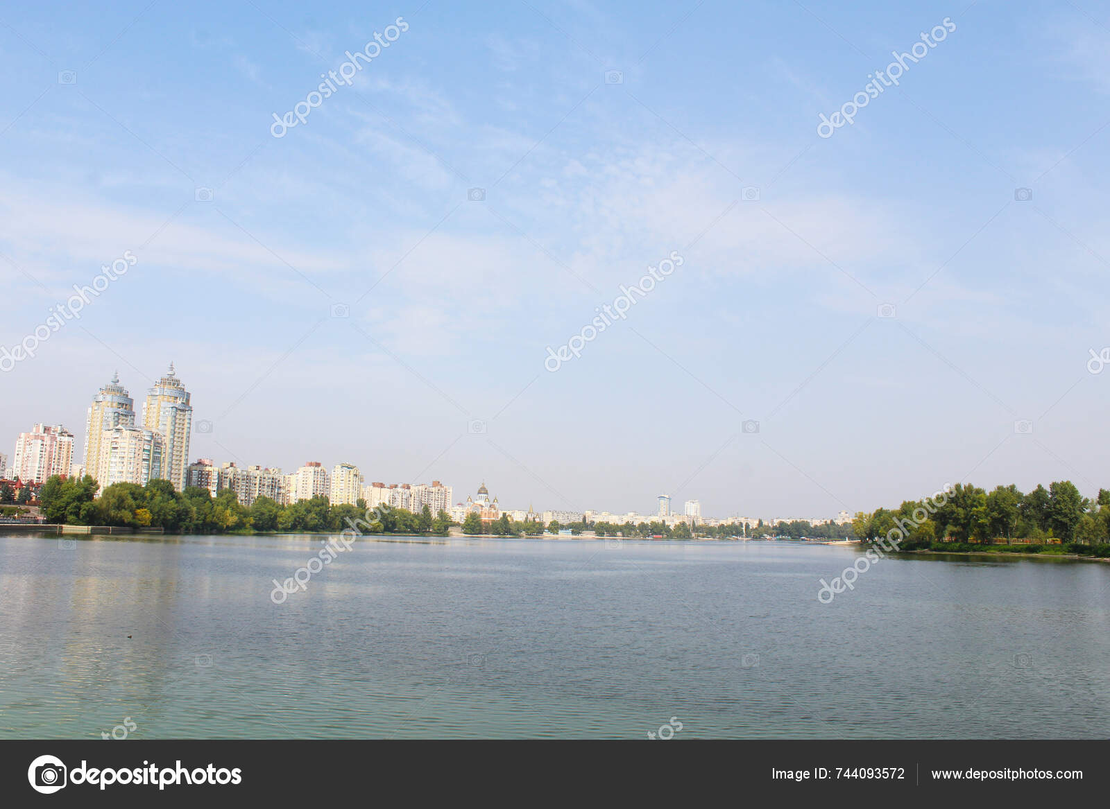 Beautiful View City Kyiv Ukraine Dnipro River Sky River City — Stock ...