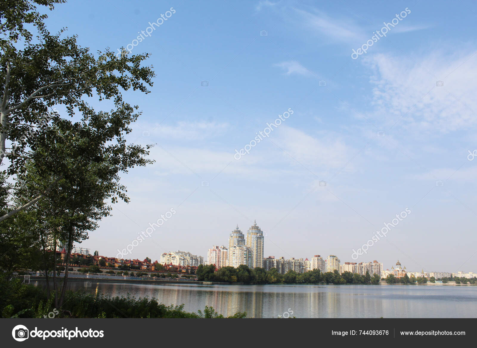 Beautiful View City Kyiv Ukraine Dnipro River Sky River City — Stock ...