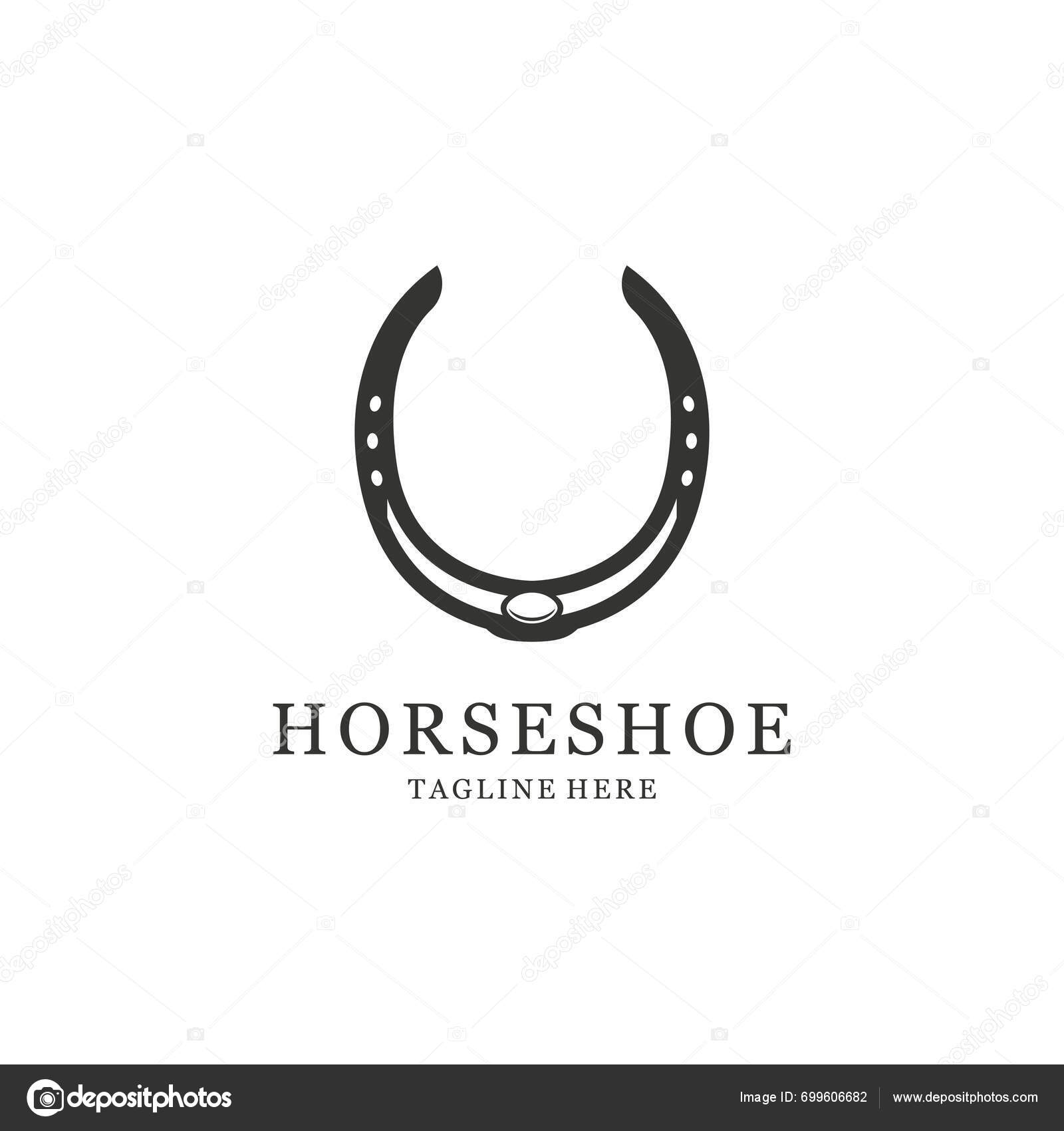 Horse Shoe Logo Silhouette Design Symbol Horse Shoe Farm Stock Vector ...