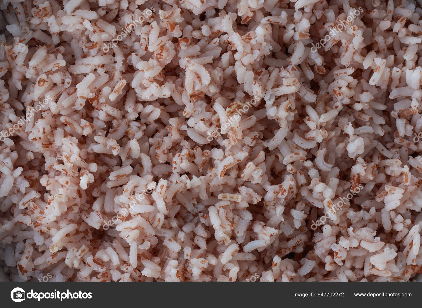 Cooked Boiled Whole Grain Brown Rice Full Frame Background Closeup ...