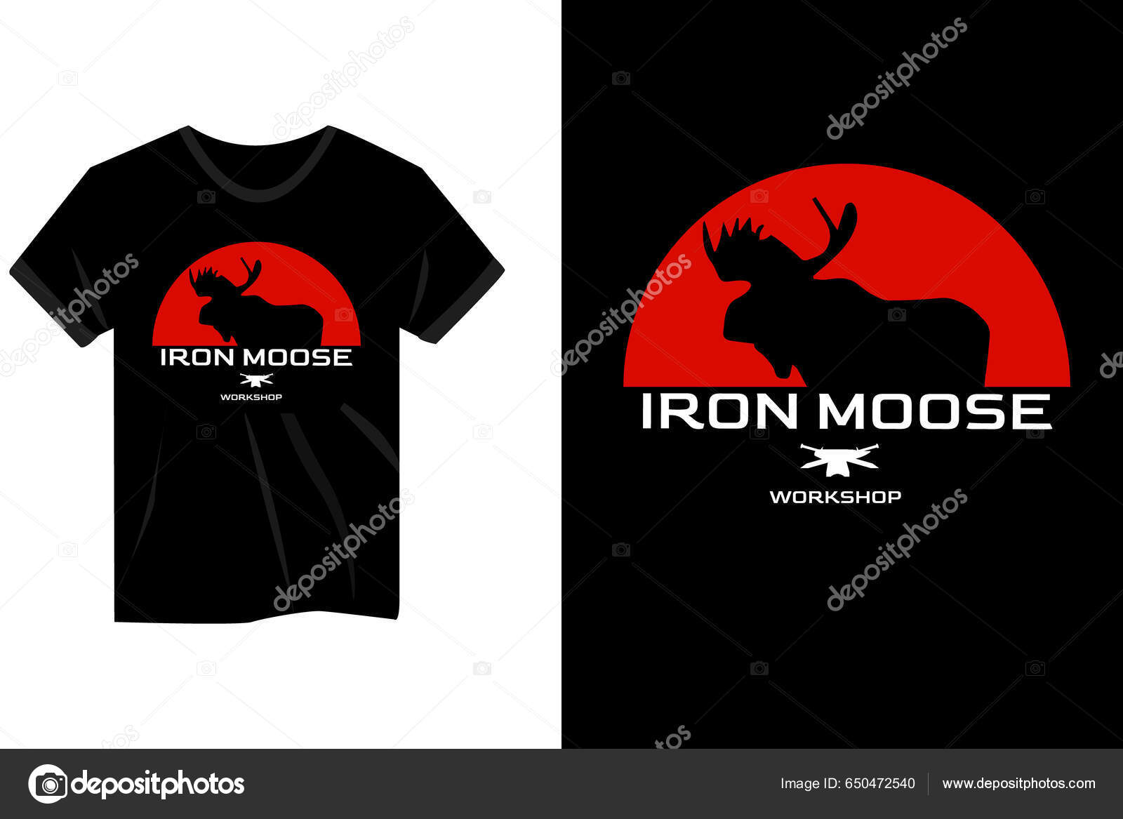 Iron Moose Workshop Red Shirt Design Stock Vector by ©xis666.graphic 650472540