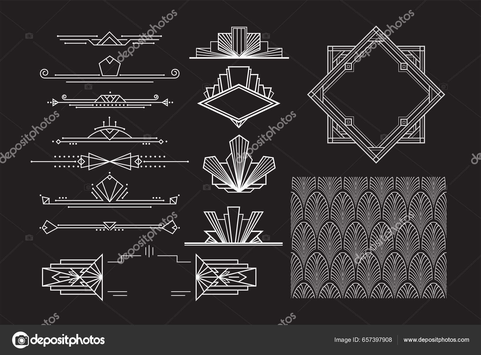 Set Art Deco Elements Stock Vector by ©zombiu26 657397908