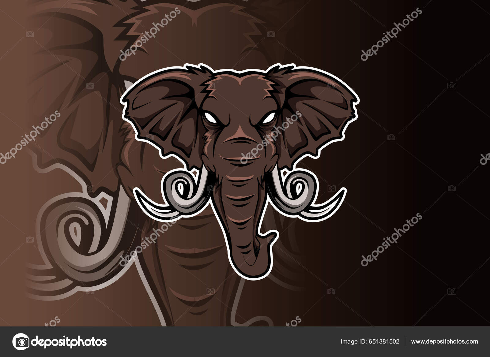 Mammoth Head Sport Logo Vector Stock Vector by ©ROSYIDIN 651381502