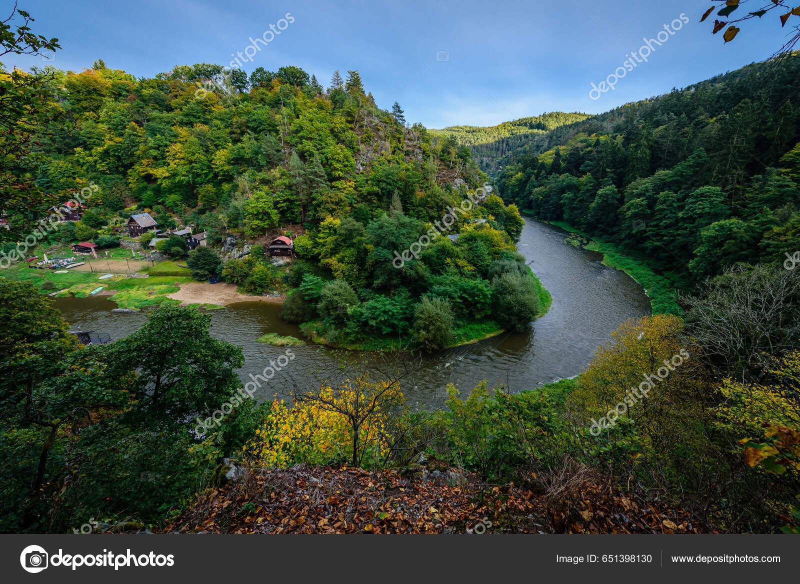 Klimentova Vyhlidka River Sazava Czechia Autumn — Stock Photo © Ondrej ...