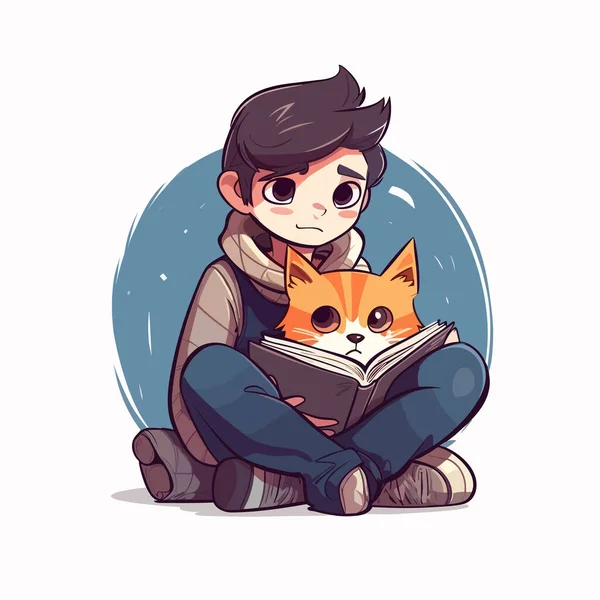 Chibi Boy Reading