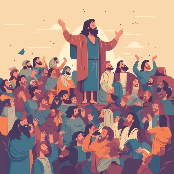 Jesus Teaching The Crowds Clip Art