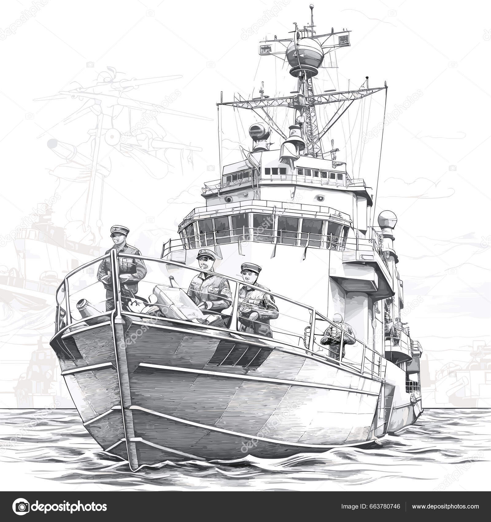 Navy Ship Drawing