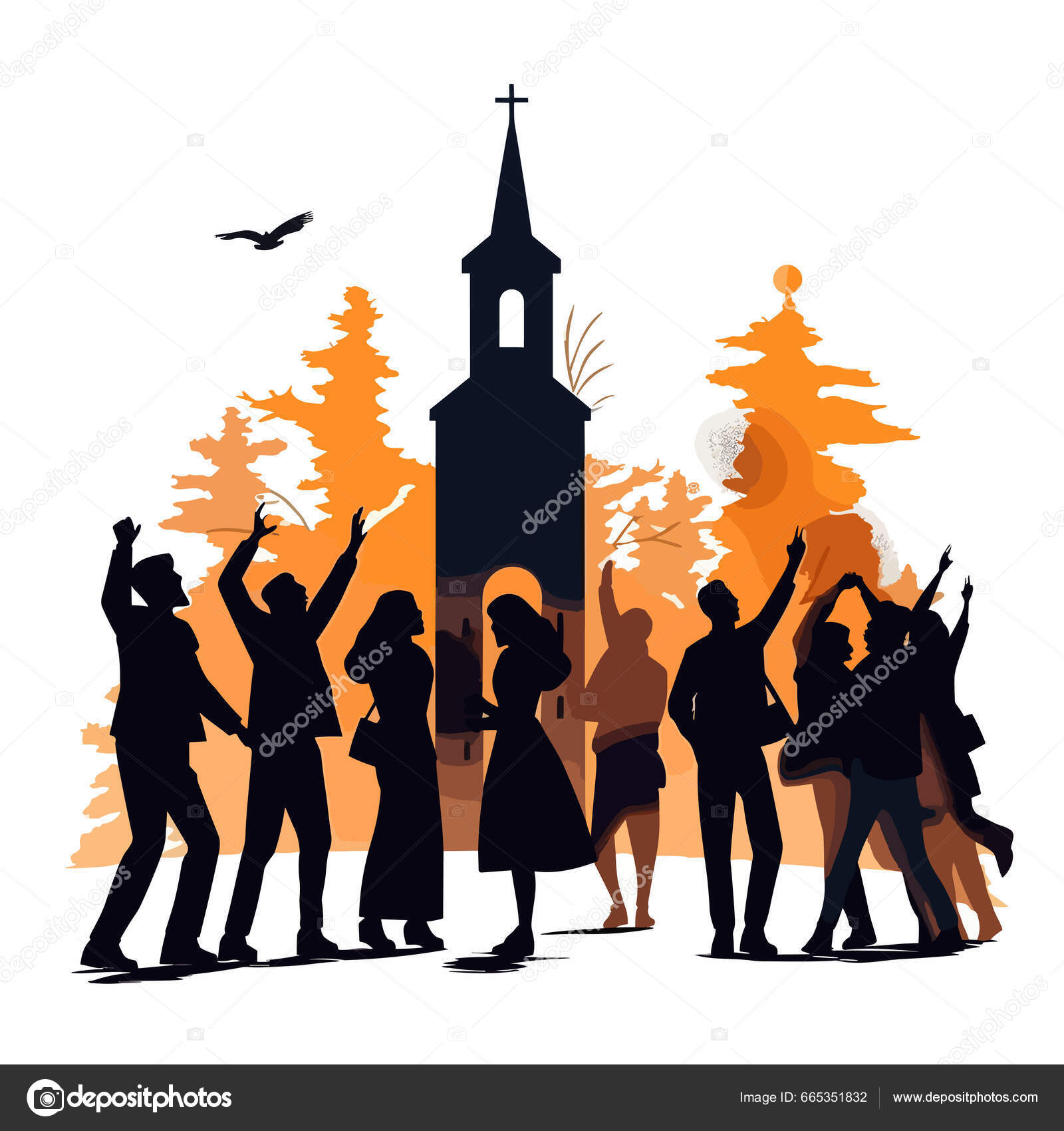 Group Worship Silhouette