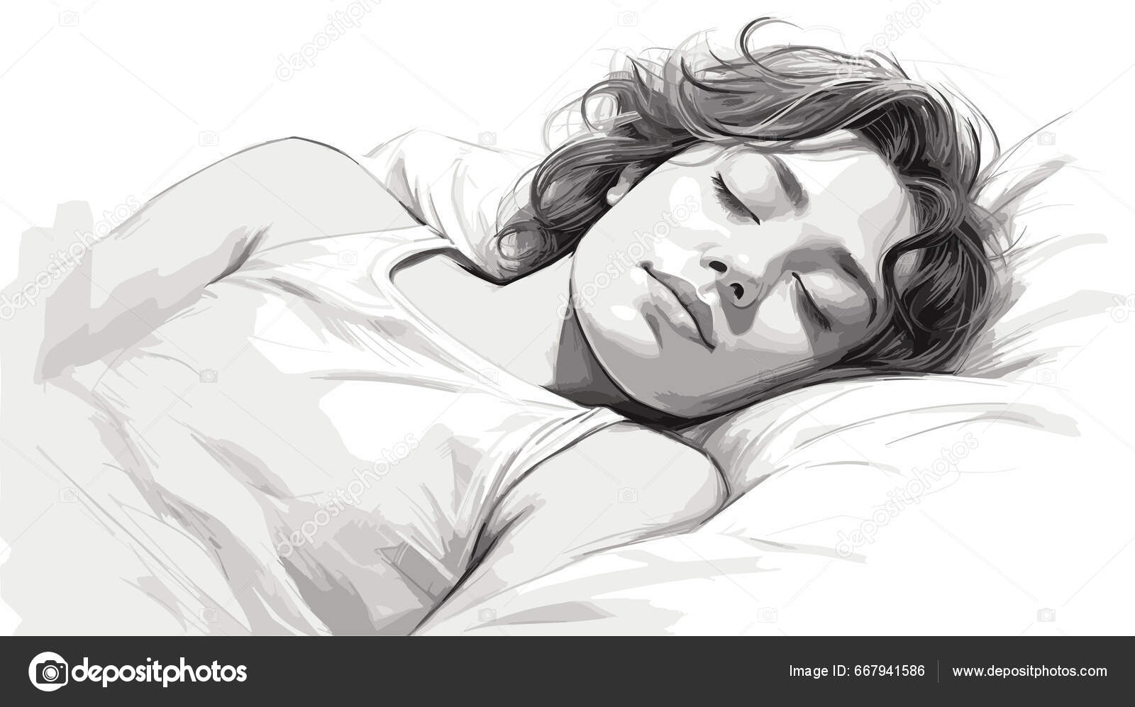 Drawing People Sleeping In Bed