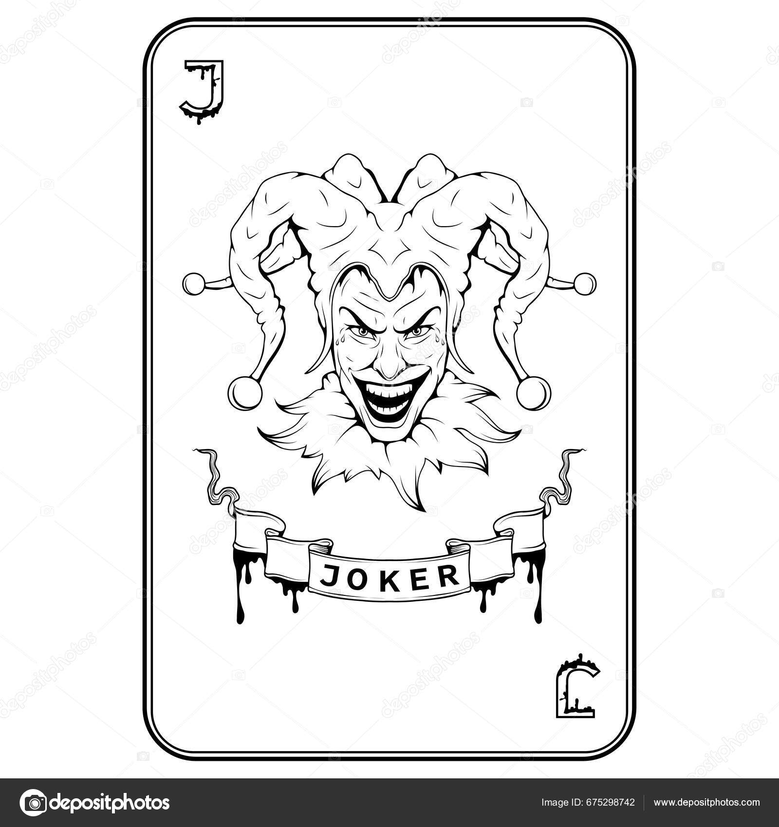 Joker Jugando Las Cartas Vector Cara Jolly Joker Vector de stock ...