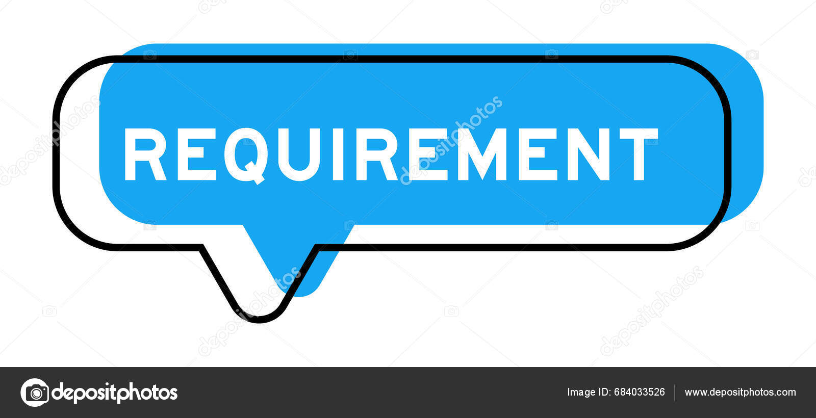 Speech Banner Blue Shade Word Requirement White Background Stock Vector ...
