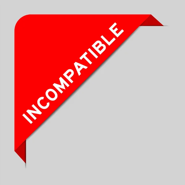 Red Color Corner Label Banner Word Incomplete Gray Background Stock ...