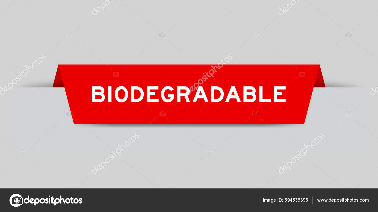 Red Color Inserted Label Word Biodegradable Gray Background Stock ...