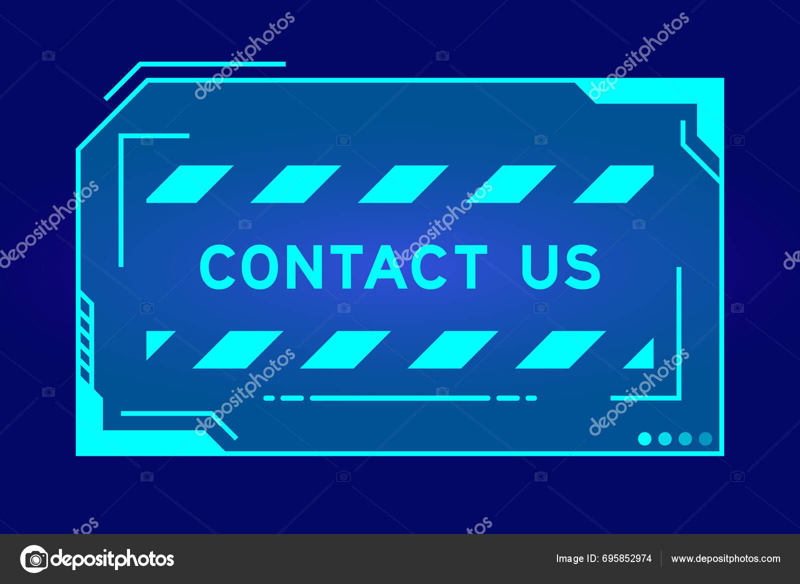 Blue Color Futuristic Hud Banner Have Word Contact User Interface Stock ...