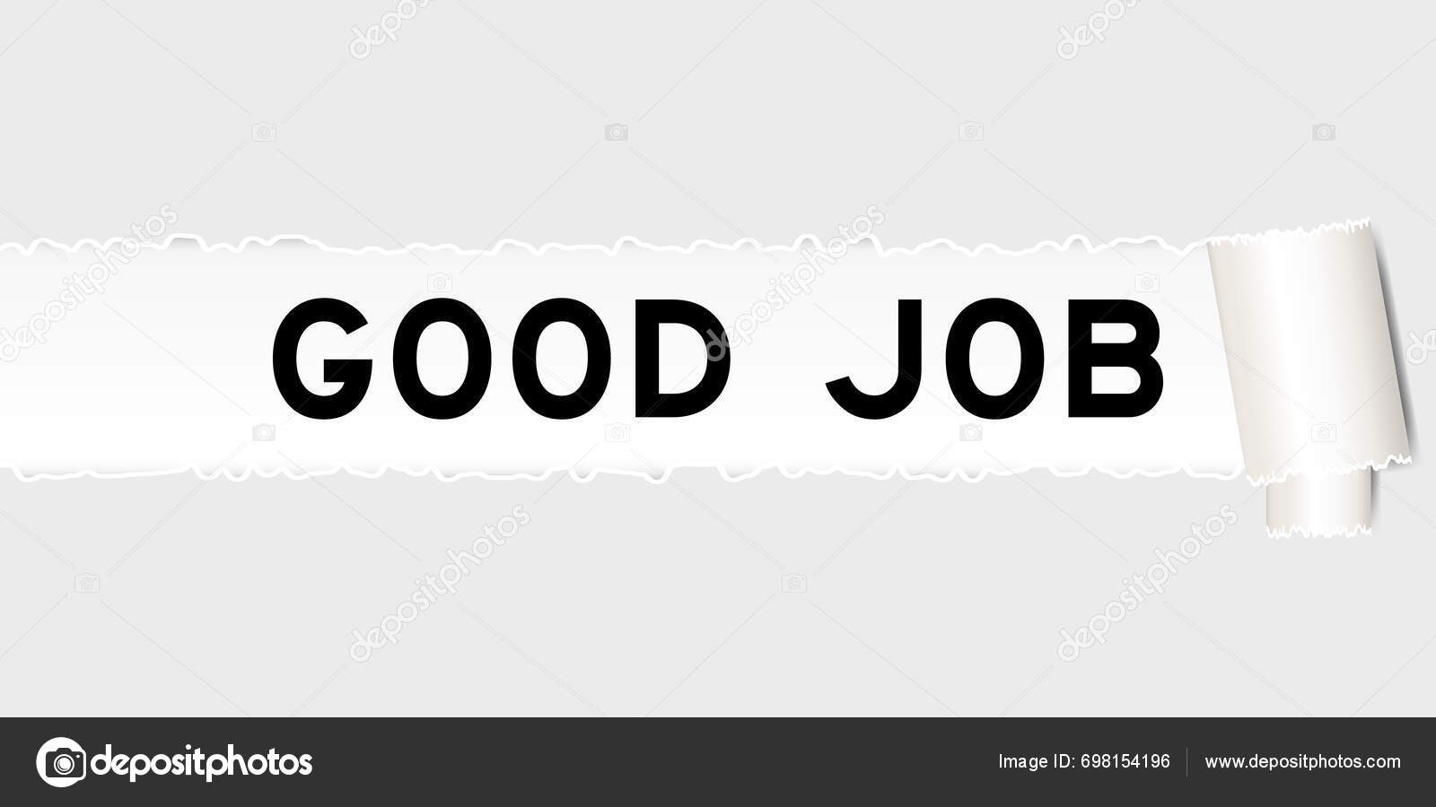 Ripped Gray Paper Background Have Word Good Job Torn Part Stock Vector ...