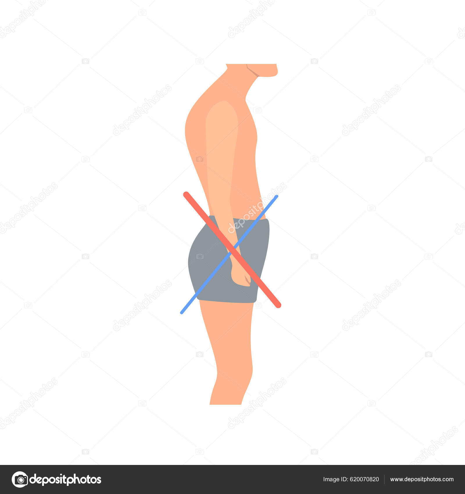 Lower Crossed Syndrome Medical Diagram Crooked Man Muscle Strength ...