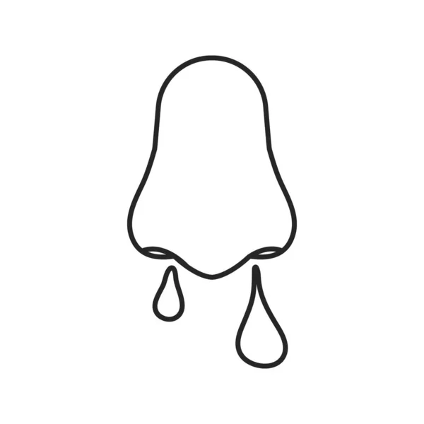 Icono de nariz mocosa. Secreción de moco nasal causada por alergia y ...