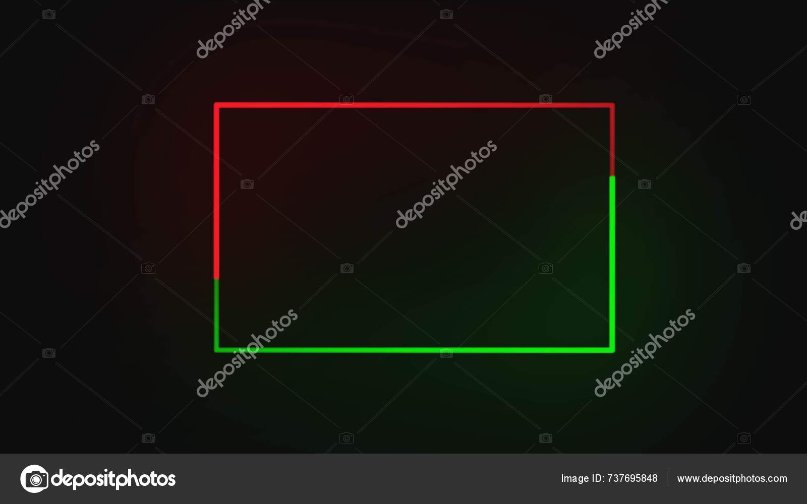 Neon Sign Rectangle Shape Bright Neon Light Illuminated Rectangle Frame ...