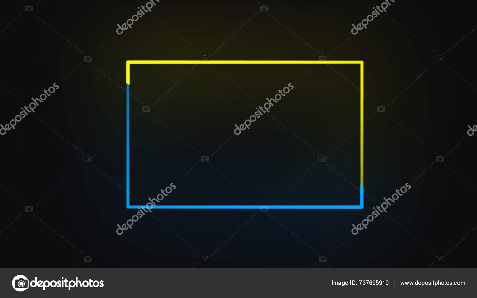 Neon Sign Rectangle Shape Bright Neon Light Illuminated Rectangle Frame ...