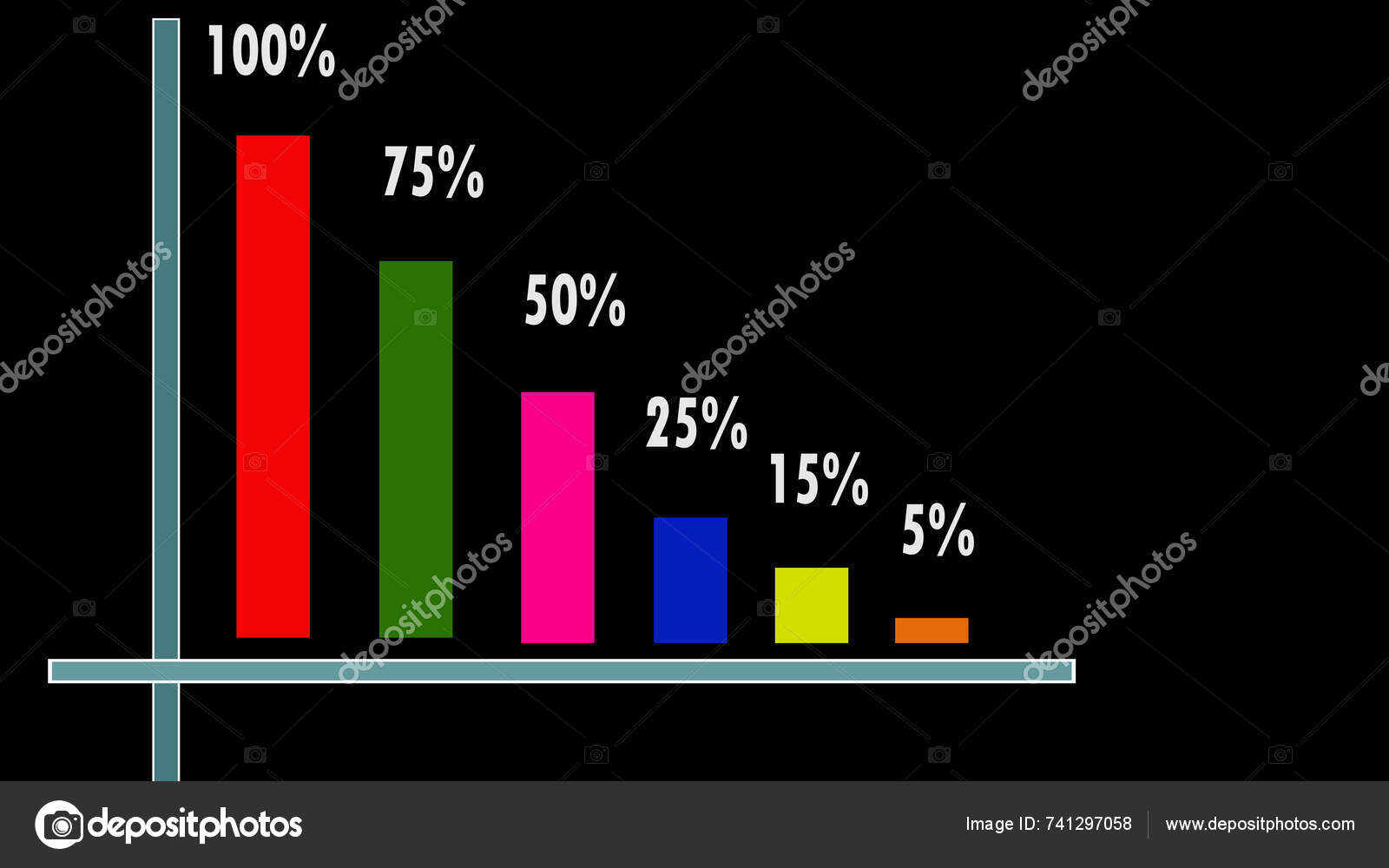 Isometric Vertical Progress Bars Percentage Indicators Charts Business ...