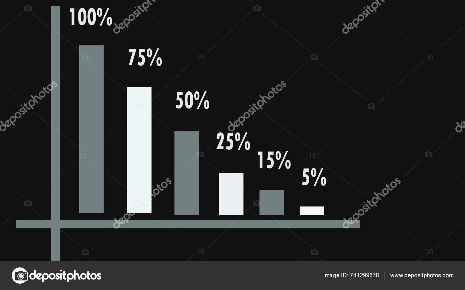 Isometric Vertical Progress Bars Percentage Indicators Charts Business ...