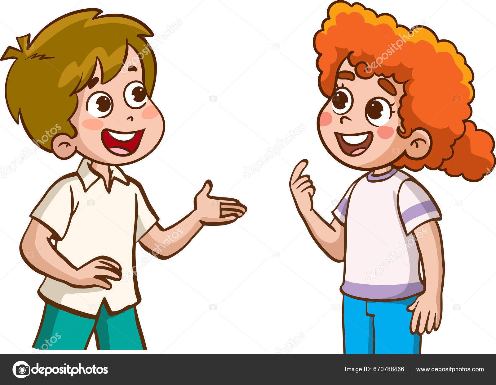 Niños Charlando Ilustración Vector Vector de stock por ©serkanavci ...