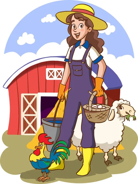 100,000 Farm girl cartoon Vector Images | Depositphotos