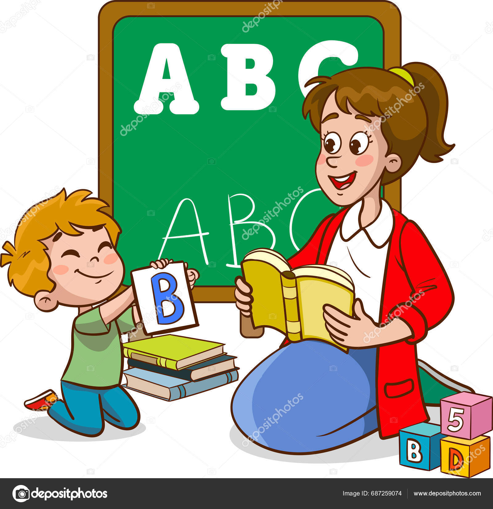 Aula De Dibujos Animados Con Profesor