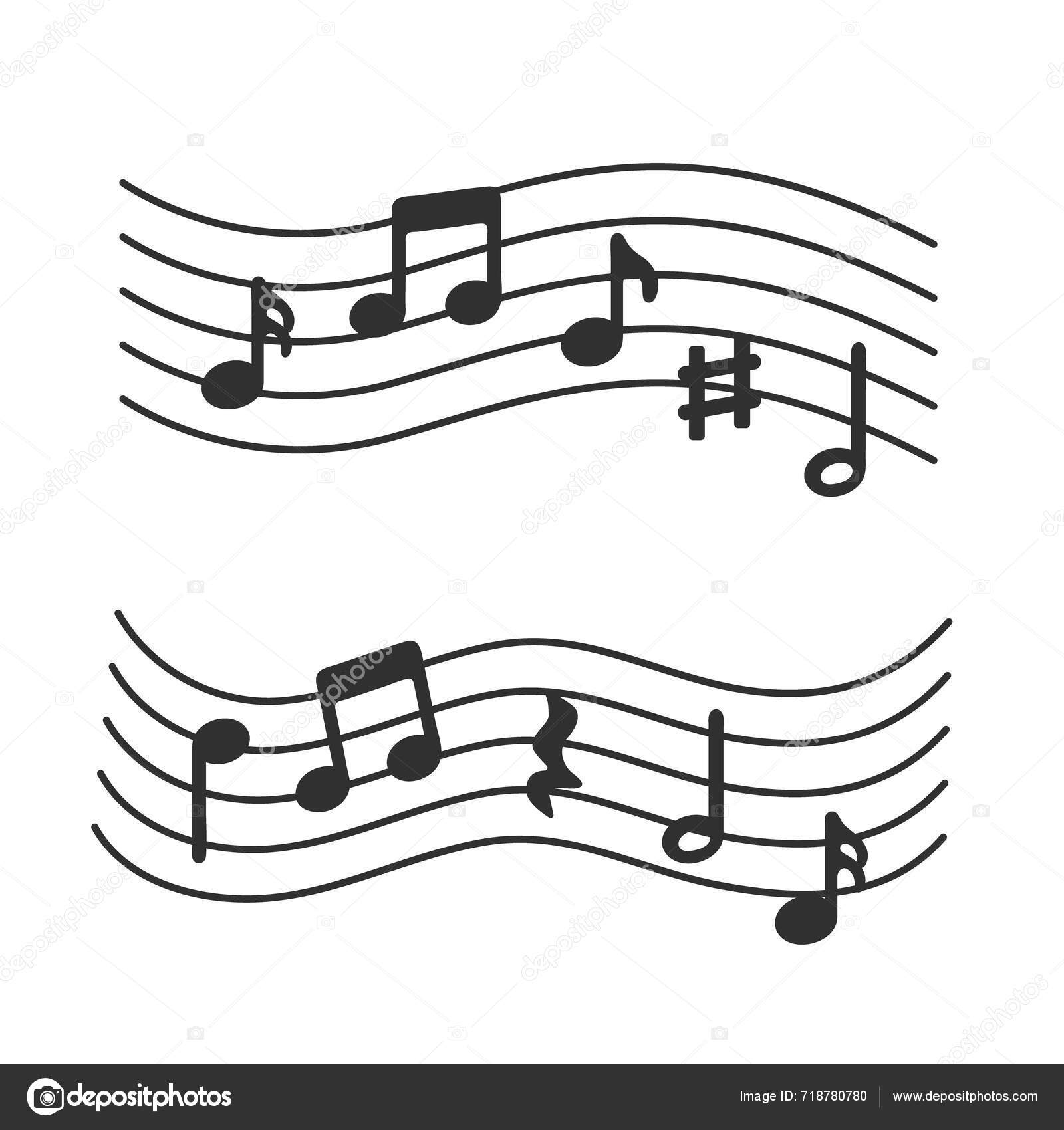 Cute Music Note Sheet Icon Staff Vector Hoja Clave Nota Vector de stock ...