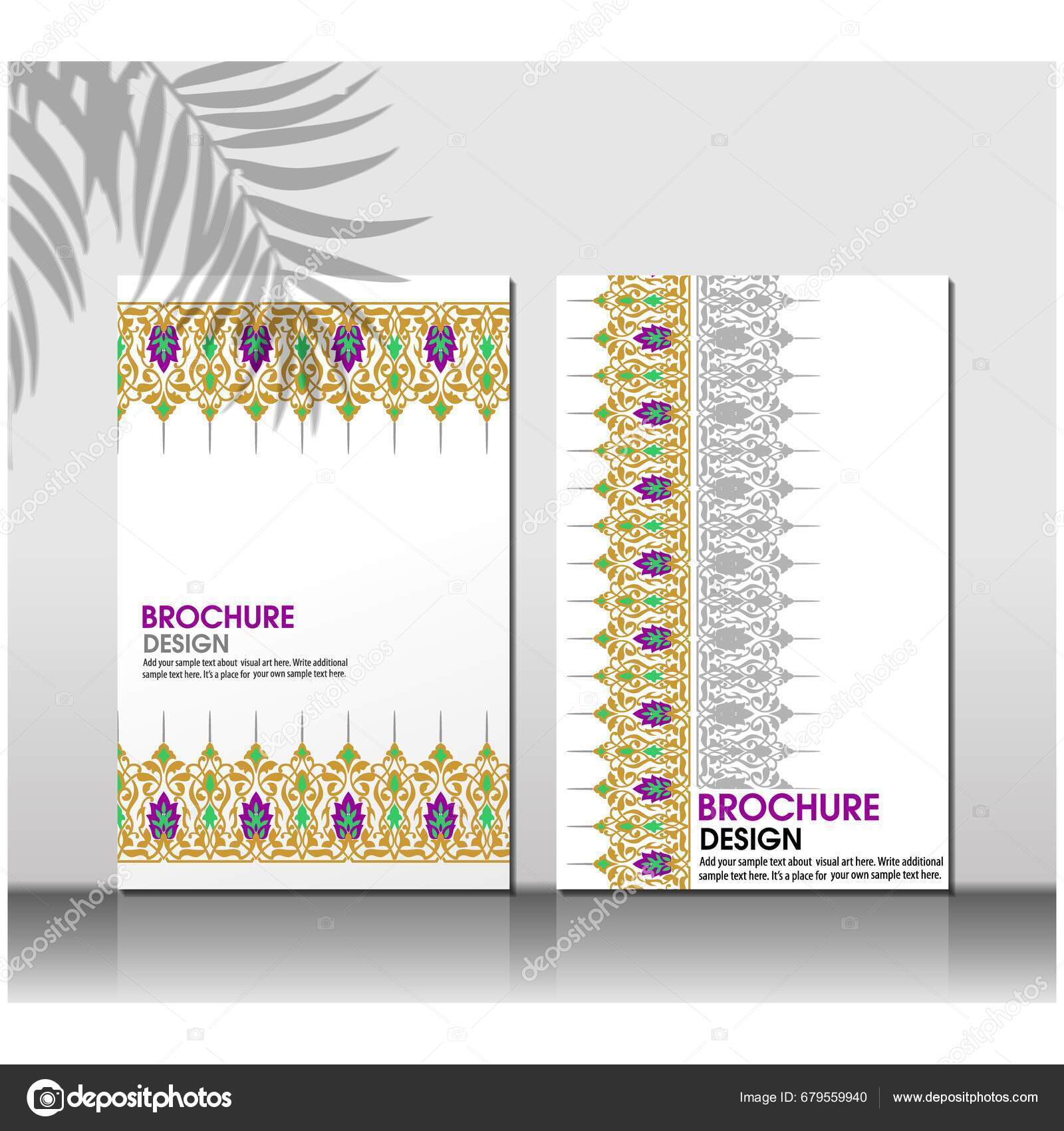 Vintage Islamic Cover Brochure Design Vector Decorative Frame Elegant ...
