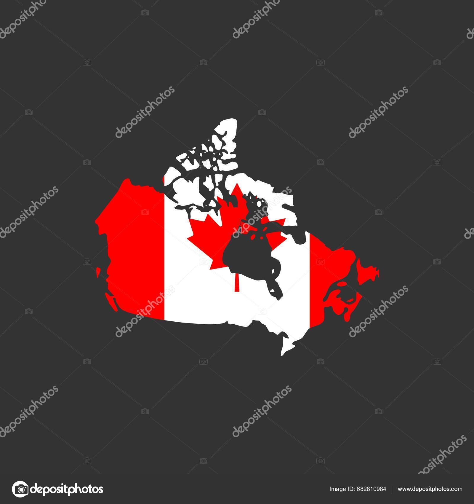 Canada Map Icon Full Color Vector Para Melhor Ilustração Logotipo ...