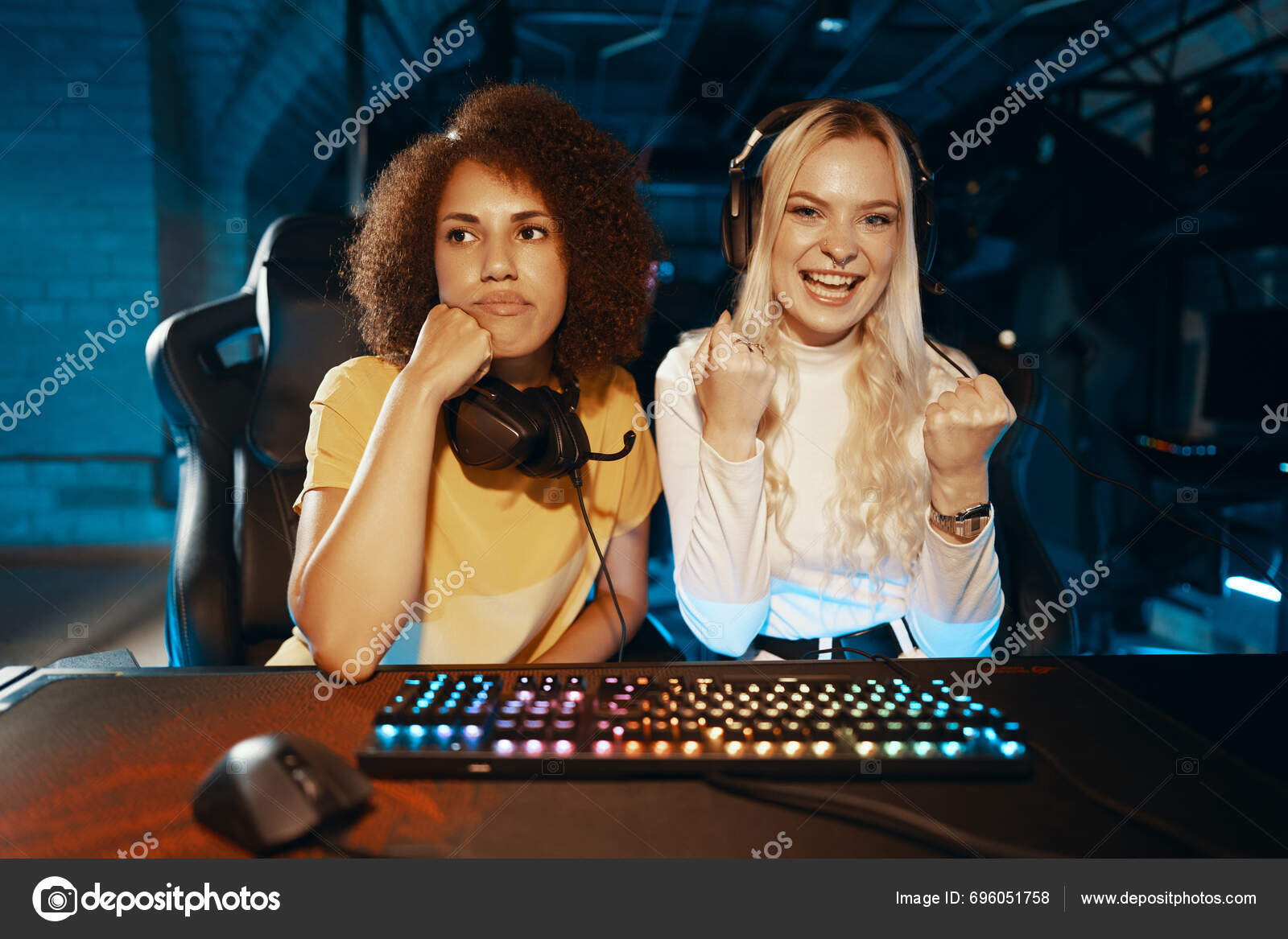 Two Gamers Share Diverse Reactions Gaming Session High Quality Photo ...