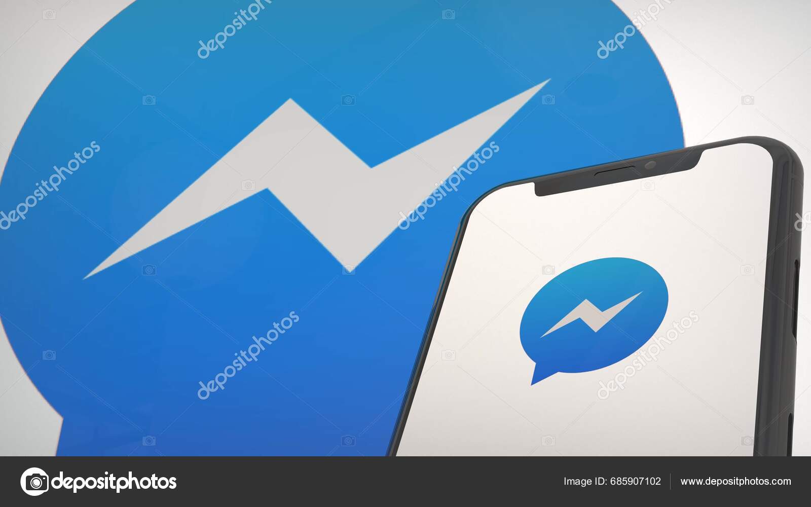 Messenger App Logo Mobile Display Screen Background Editorial – Stock ...
