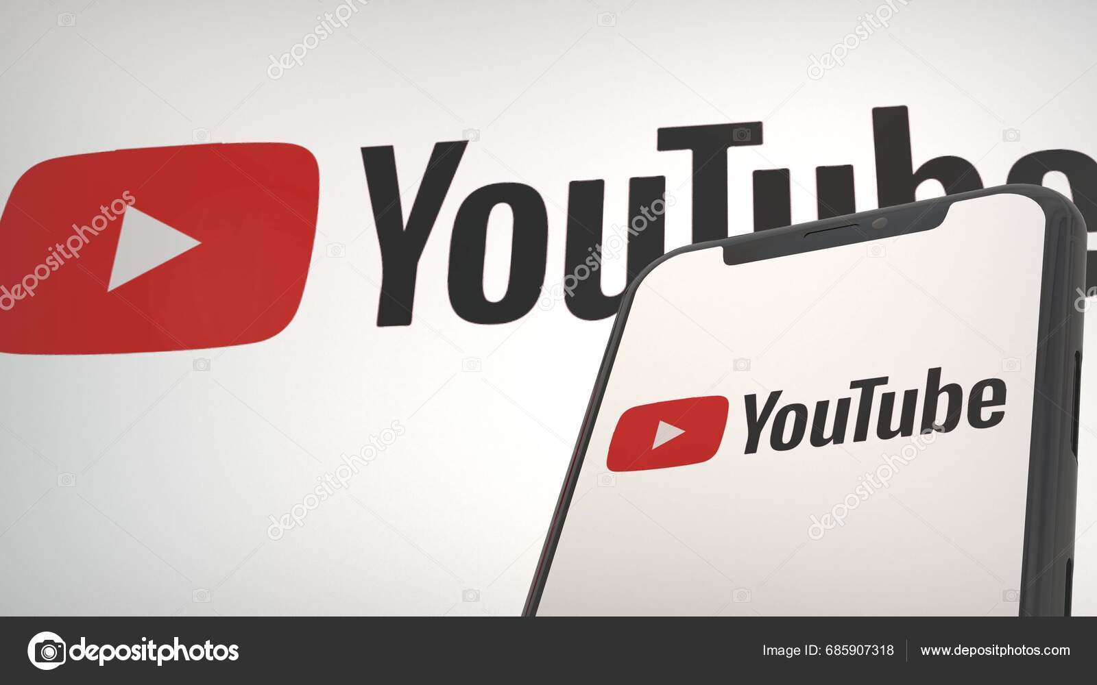 Youtube App Logo Mobile Display Screen Background Editorial – Stock ...