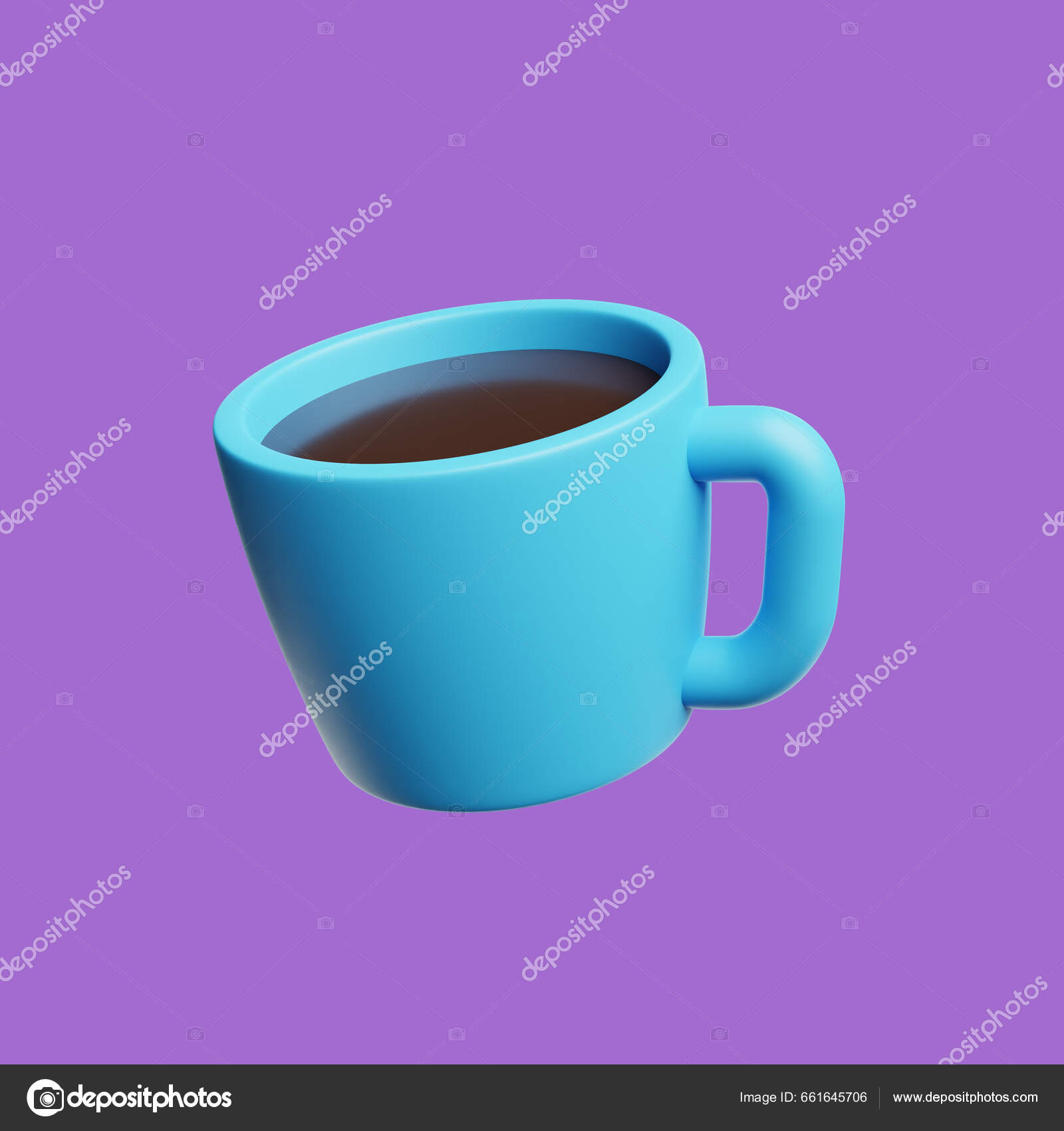 Minimal Mug Icon Purple Background Rendering Stock Photo by ©Dhirgham ...