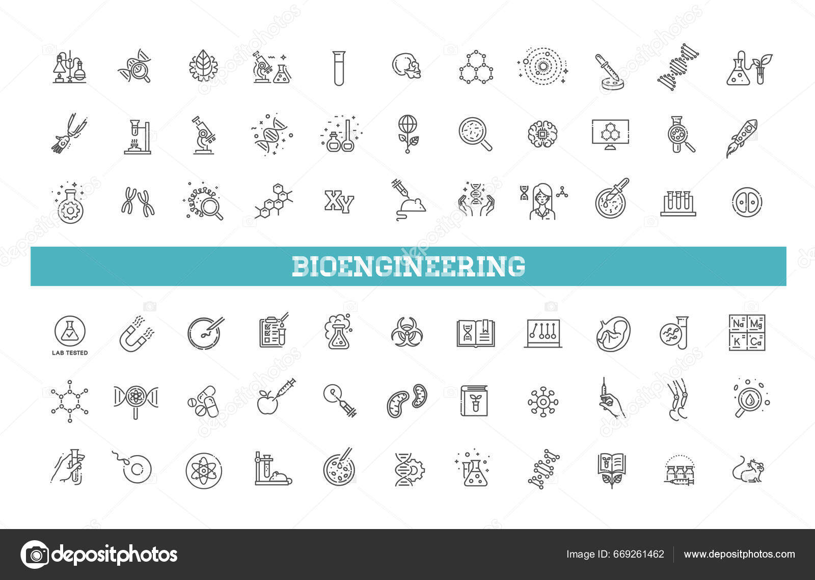 Bioengineering Icons Including Drug Discovery Ecological Consciousness ...