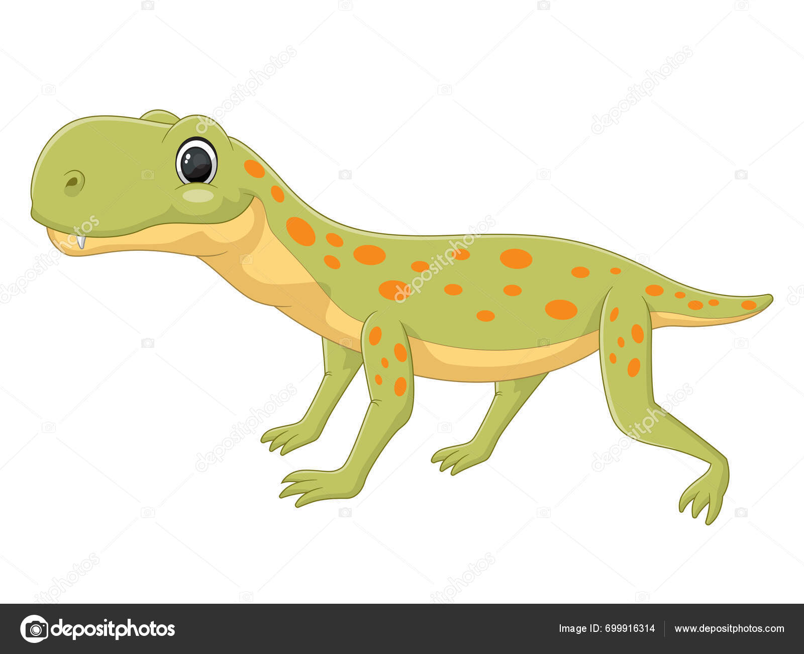 Cartoon Arctognathus Dinosaur White Background Illustration Vektor Stok ...