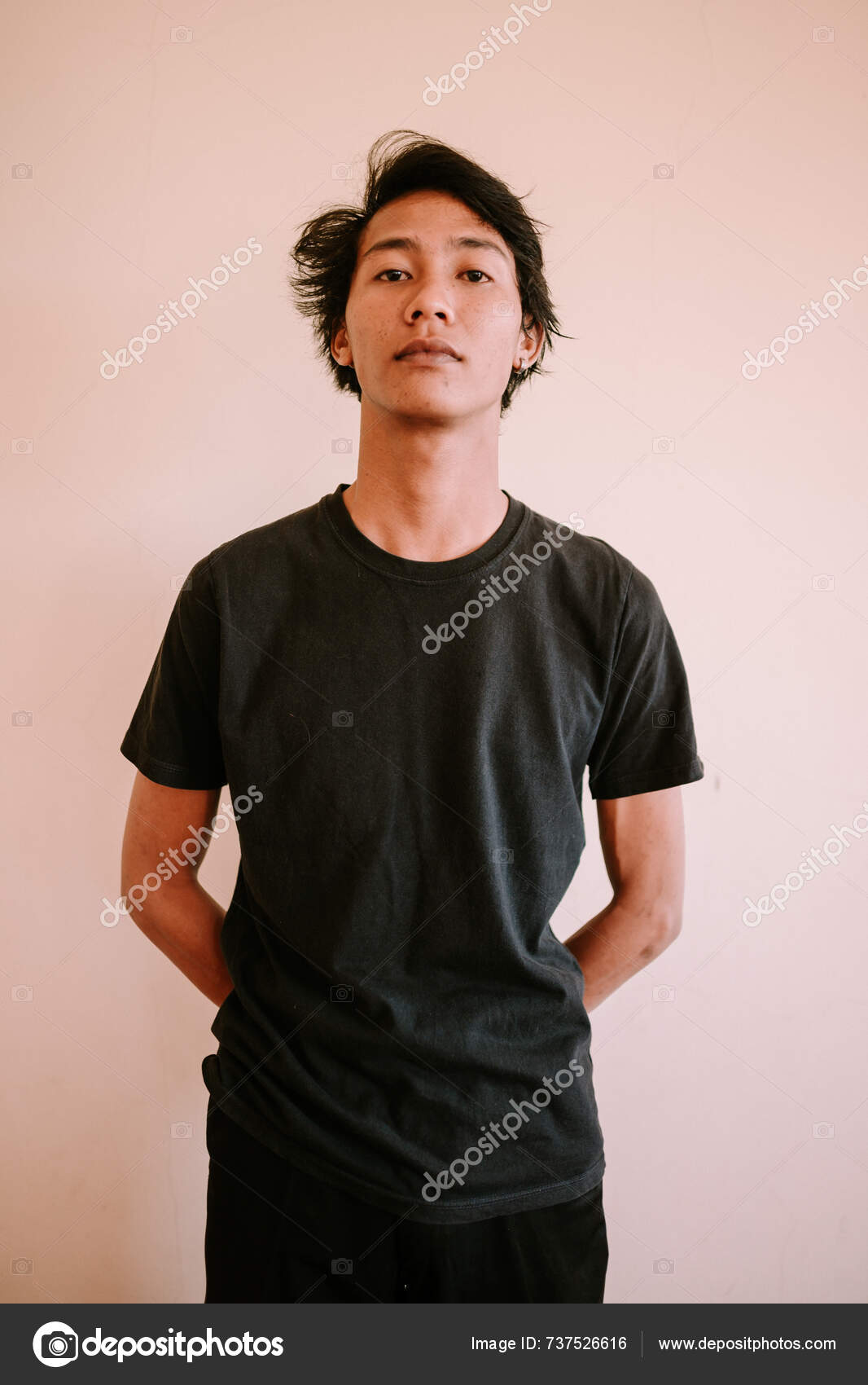Southeast Asian Man Neutral Expression Capturing Moment Calm ...